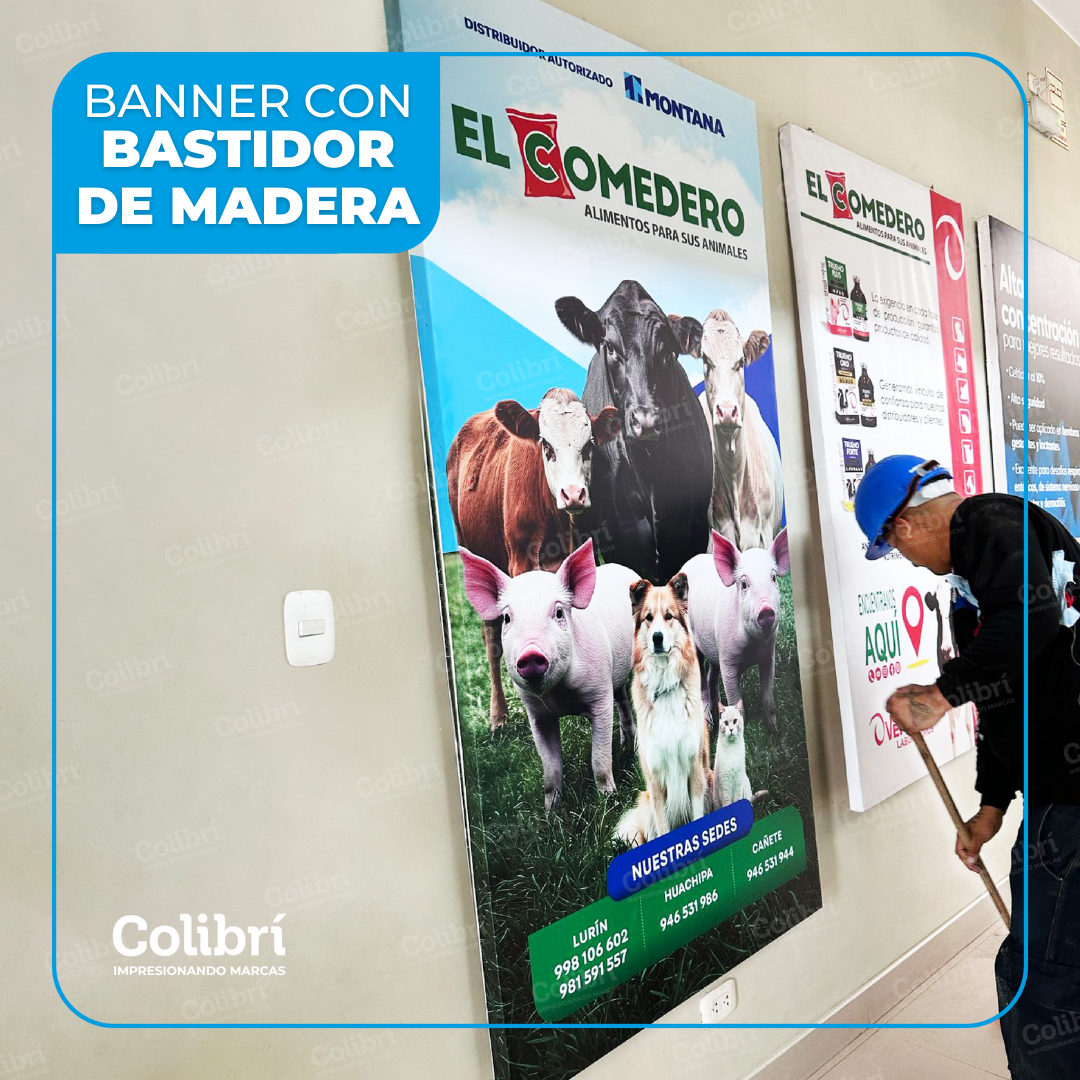 Banner con Estructura de Madera - colibripublicidadbtl.com