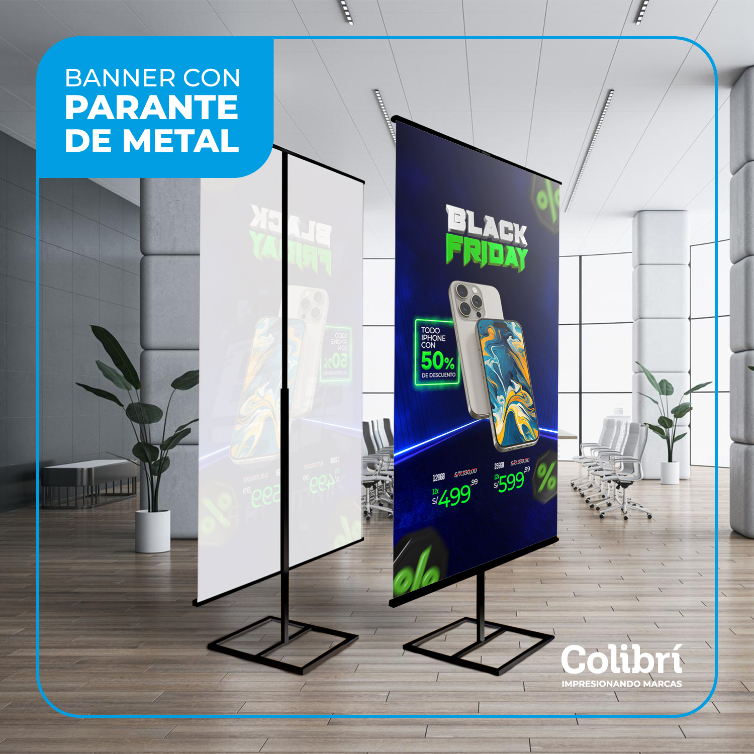 Banner con Parante de Metal - colibripublicidadbtl.com